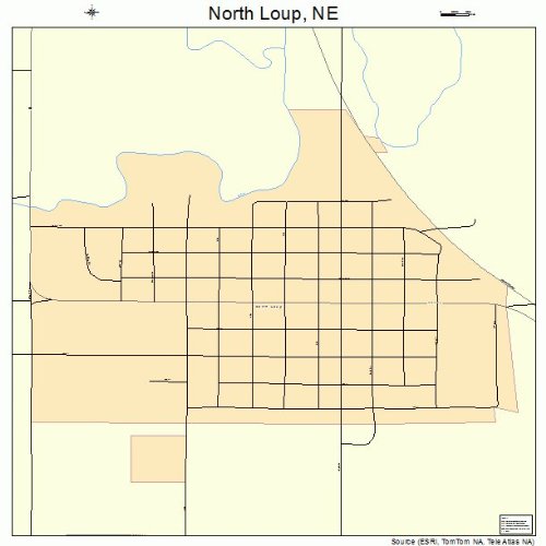 Large Street & Road Map of North Loup, Nebraska NE - Printed poster ...