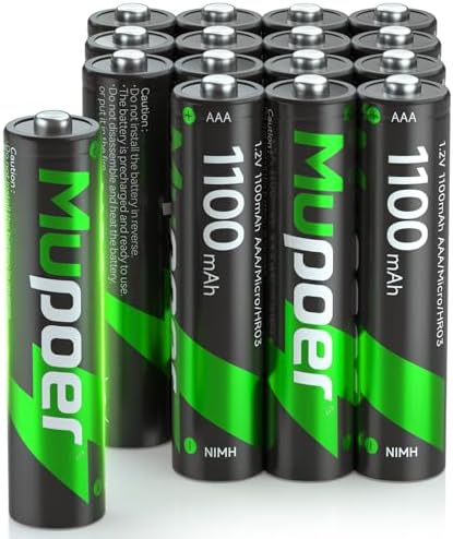 Rechargeable AAA Batteries 16 Pack,AAA Rechargeable Battery 1100mAh ...