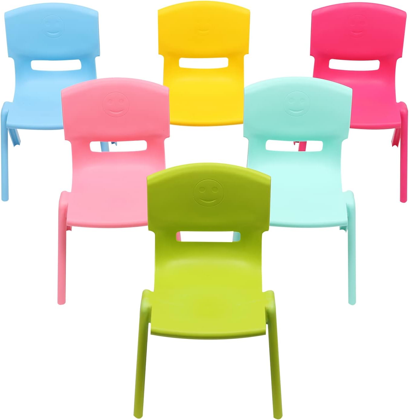Amazon.com: Ageanbri 6PCS Colorful Stackable School Chairs with 11in ...
