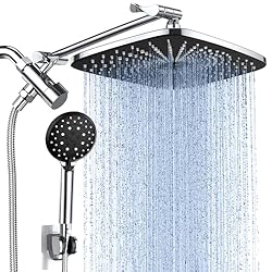 Veken 12 Inch High Pressure Rain Shower Head Combo with Extension Arm- Wide Rainfall Showerhead ...