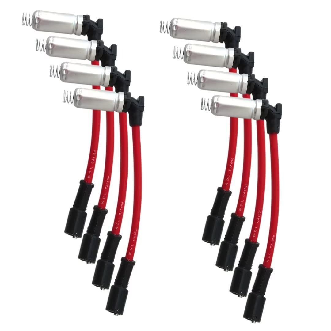 Amazon.com: 8Pcs 10.5mm M8-48322 Red Spark Plug Wire Set Ignition Cable ...