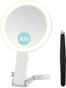 B Beauty Planet Magnifying Mirror with Light, Double-Sided 30X/1X ...