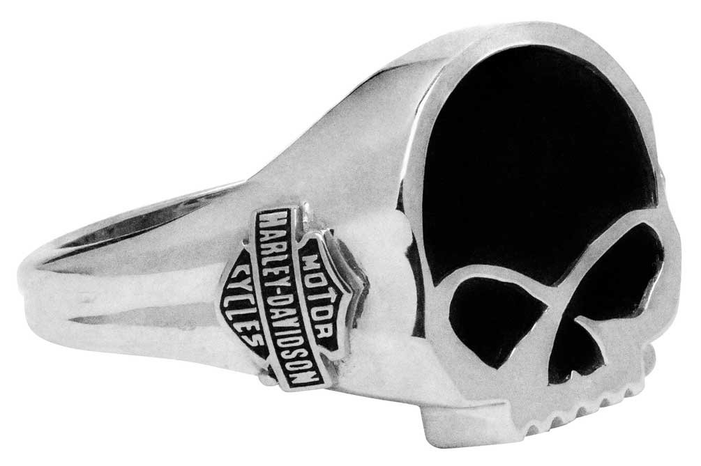 Harley Davidson Mens Black Onyx Willie G Skull Ring Sterling | Desertcart KSA