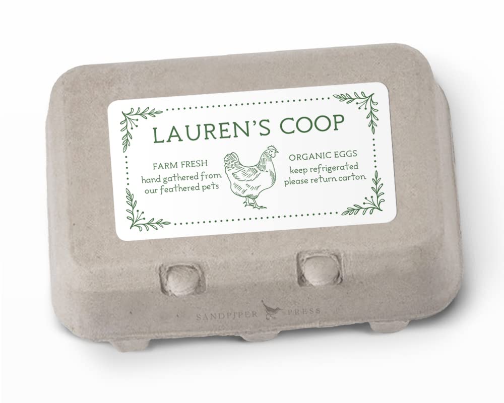 Amazon.com: Personalized Egg Carton Labels - custom printed glossy ...
