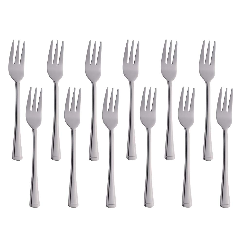 Buyer Star Tea Forks, 12 Pieces Stainless Steel Cake Forks, Silver ...