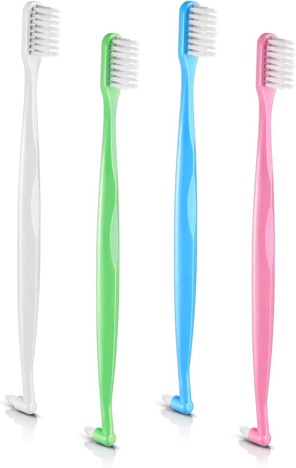 4 Pieces Double Ended Toothbrushes V Trim Bristles Toothbrush Tuft ...