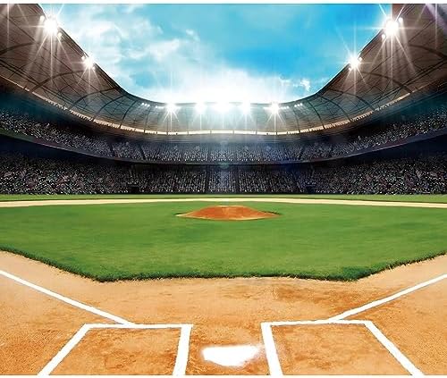 Amazon.com : Baseball Field Stadium Backdrop 10x8ft Fabric Baseball ...
