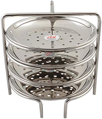 Jain Stainless Steel Thatte Idly Stand - 5 Plates | Thatte Idli Plate ...