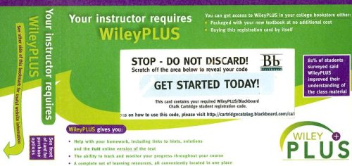 Wiley Plus Blackboard Stand Alone Chalk Cartridge Student Registration