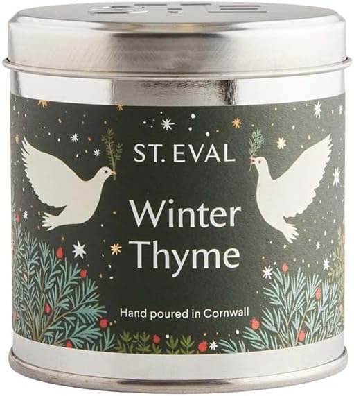St Eval Christmas Winter Thyme Scented Tin Candle - Wax - Home Decor & Office Fragrance - Gift ...