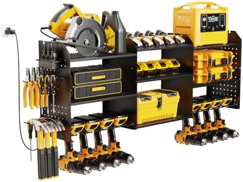 Amazon.com: Power Tool Organizer Wall Mount with Charging Station, 3 ...