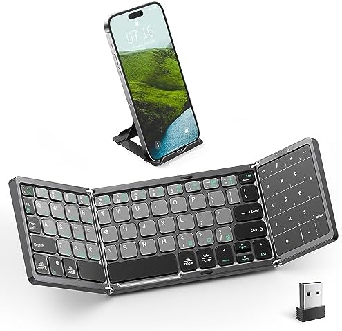 Amazon.com: iClever Foldable Bluetooth Keyboard, BK03 Folding Travel ...