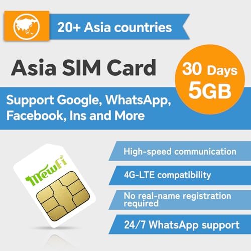 Amazon.com: Asia SIM Card 30Days 5GB - 4G High-Speed Communication, 24/ ...