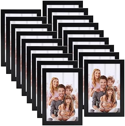 WIFTREY 18 Pack 4x6 Picture Frame Black, 4 x 6 Photo Frames Bulk for ...