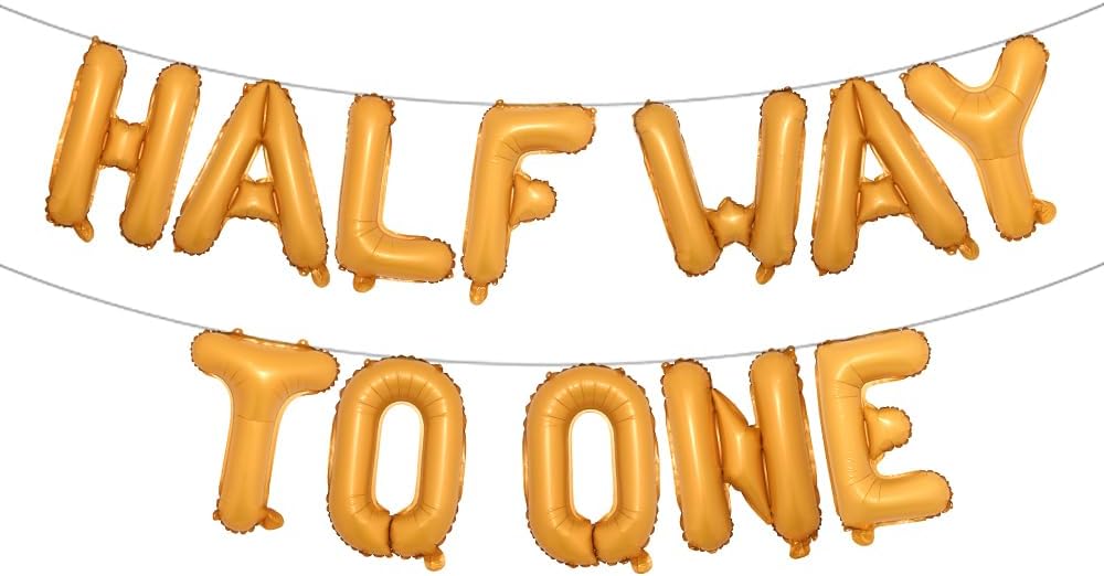 Amazon.com: Half Way To One Balloons 1/2 Birthday Decorations 6 Months ...