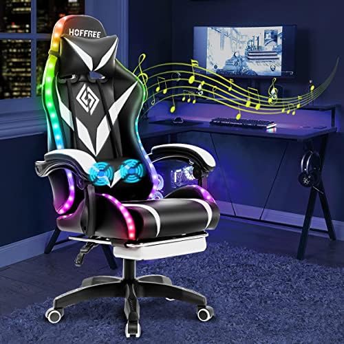 Amazon.com: HOFFREE Gaming Chair Massage with Bluetooth Speakers and ...