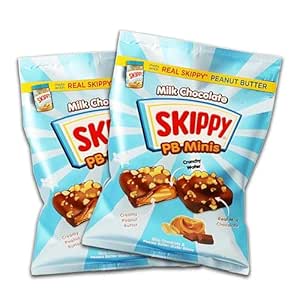 Amazon.com: Skippy PB Minis Candy, Crunchy Milk Chocolate Wafer Squares ...