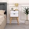 Amazon.com: vipace Set of 2 Nightstand,Mid-Century End Side Table with 2 Drawer and Solid Wood ...