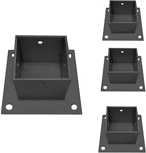 Ground Post Anchor Plate for Signs & Wood/Concrete Columns 4-Pack Fence ...