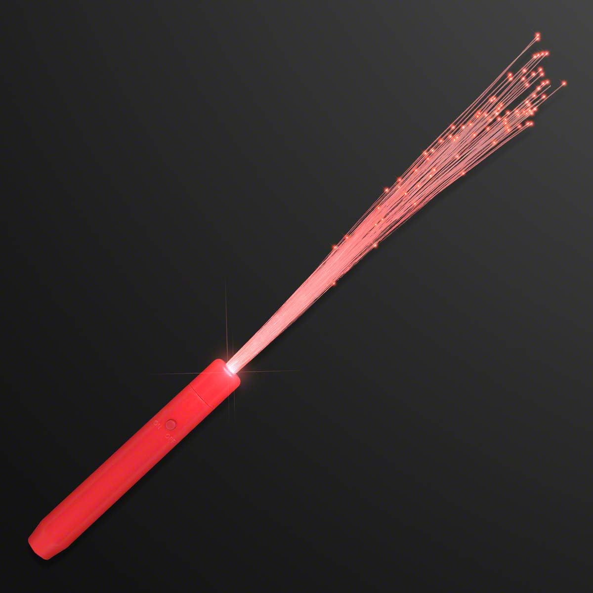 Amazon.com: FlashingBlinkyLights Red Light Up Fiber Optic Stick Wand ...