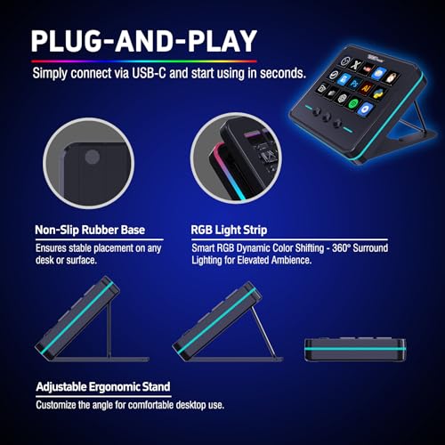 VSDINSIDE Macro Keypad, Stream Controller Deck Gaming Streaming ...