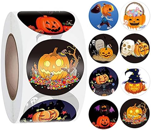 Amazon.com: Censen 600 Pieces Halloween Stickers Halloween Pumpkin Roll ...