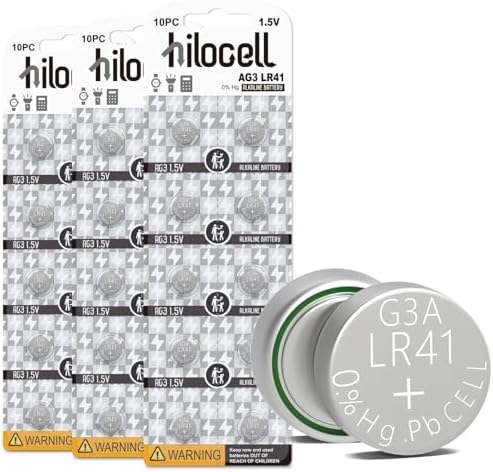Amazon.com: LR41 Button Batteries 30 Pack, AG3 Coin Cell Battery, 1.55V ...