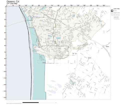 ZIP Code Wall Map of Oceano, CA ZIP Code Map Not Laminated: Amazon.com ...