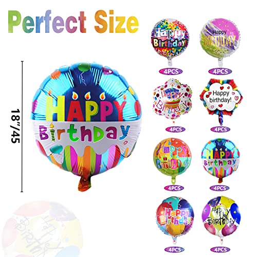 Snapklik.com : 32 PCS Happy Birthday Party Aluminum Foil Balloons - 18 ...