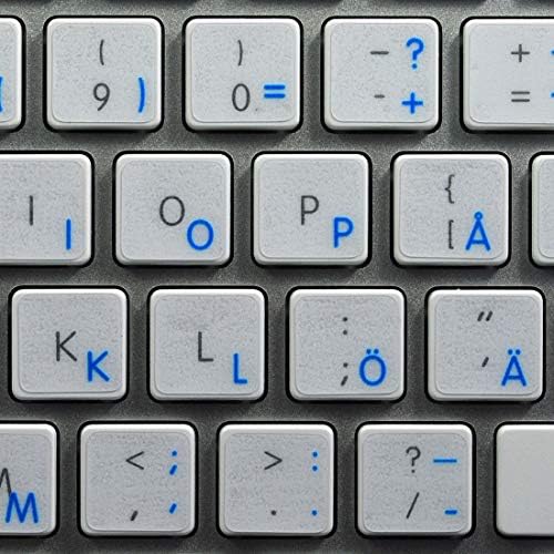 Amazon.com: Apple Swedish/Finnish Sticker for Keyboard Blue Lettering ...