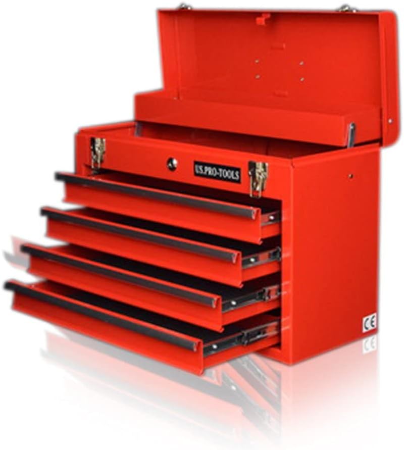 US PRO Mechanics Steel Chest Tool Box Roller Cabinet 13 Drawers … (red ...