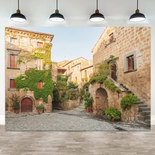 Amazon.com : ASDCXZ 7x5ft Italian Village Backdrop Italy Town Landscape ...