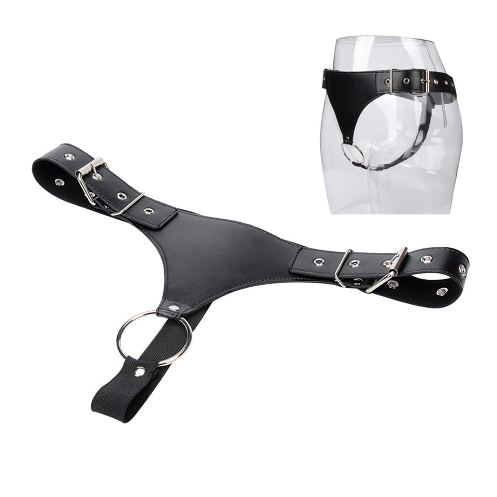 Woifcx Leather Butt Plug Harness Mens Male Chastity Belt 9092