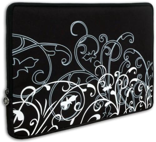 Amazon.com: Black and White Fleur Carrying Case Sleeve fit Apple ...