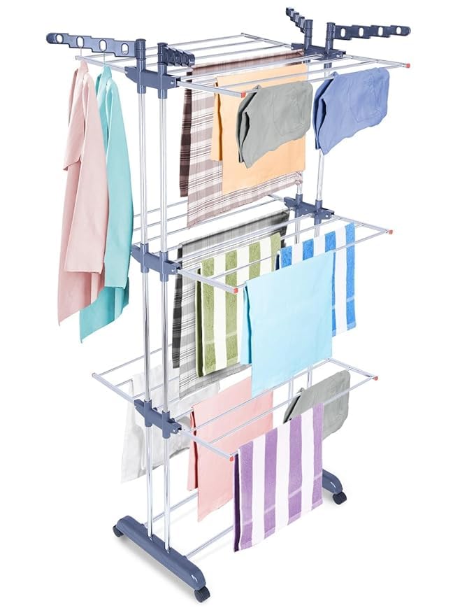 Home Store Shopp Stainless Steel Stand Hanger | 3 Layer inest Clothes ...