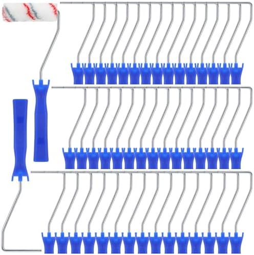 Amazon.com: Leumoi 48 Pcs 4 Inch Mini Paint Roller Frame 12 Inch Long ...