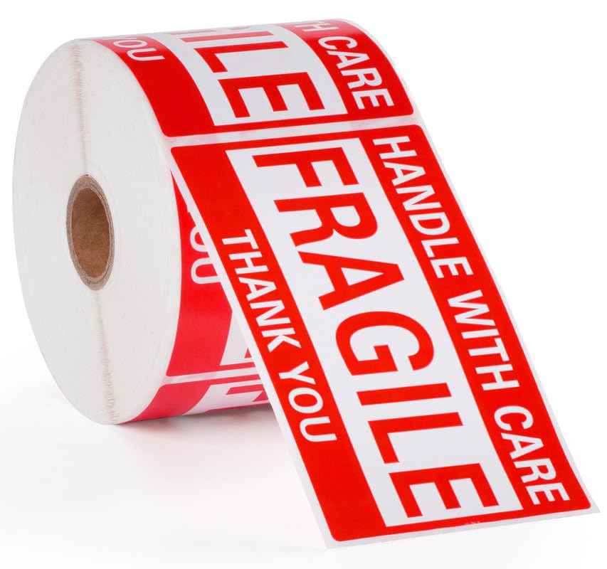 Snapklik.com : LuckyGuard 3 X 5 Inch Fragile Stickers Handle