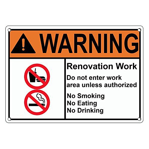 Weatherproof Plastic ANSI Warning Renovation Work Do Not Enter Work ...