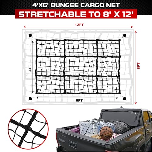 Snapklik.com : Premium 4x6 Heavy Duty Cargo Net Stretches To 8 X 12 ...