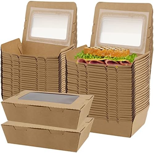 Amazon.com: Cezoyx 50 Pack Take Out Food Containers with Window, 40 Oz ...