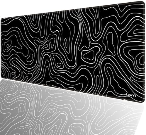 LznYi Topographic Contour Mouse Pad 600x300mm, Keyboard Mouse Mat XL ...