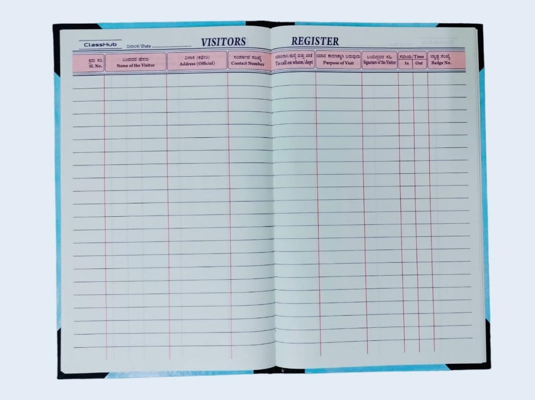 ClassHub Visitors Register 4 Q for Use School, Office, Corporate, Home ...