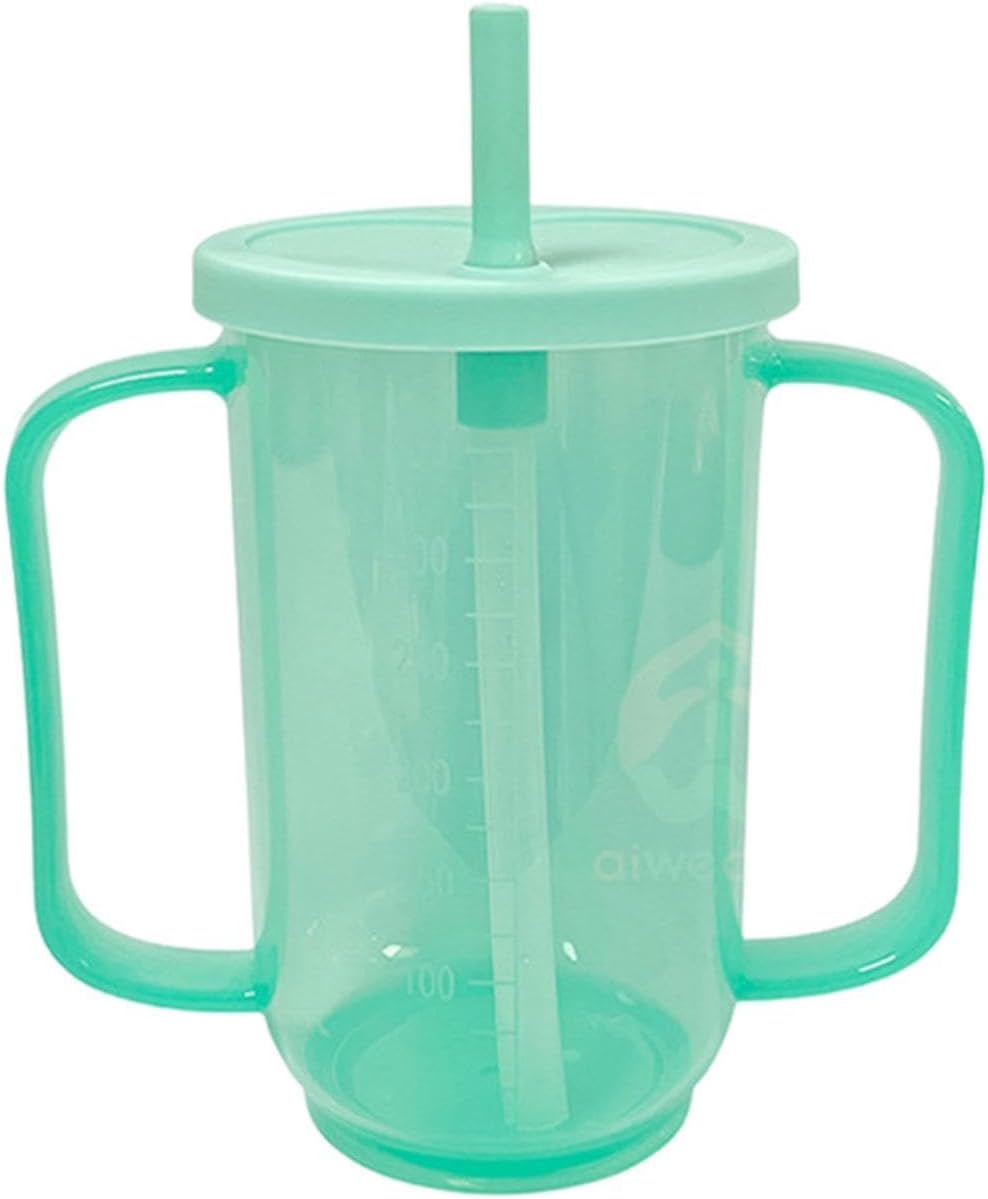 Adult Sippy Cups 2 Handles Straw Cups Plasti_c Spill Proof Drinking ...