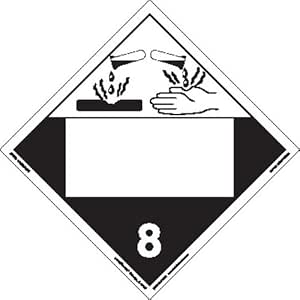 Labelmaster ZRV4B Corrosive Hazmat Placard, Blank, Rigid Vinyl (Pack of ...