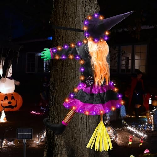 Amazon.com : Crashing Witch into Tree Halloween Decorations (43 Inch ...