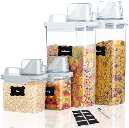 Amazon.com: NBILIC Cereal Storage Container Set (Measuring Cups) BPA ...