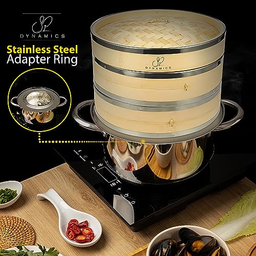 Snapklik.com : SP DYNAMICS Bamboo Steamer Basket Set Chinese Cuisine 10 ...