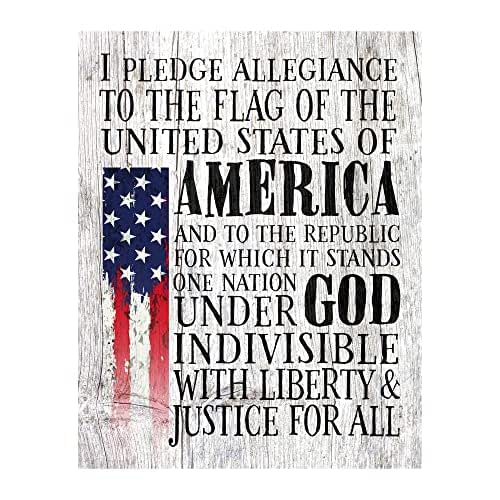 Amazon.com: Pledge of Allegiance Patriotic Wall Art - Rustic American ...