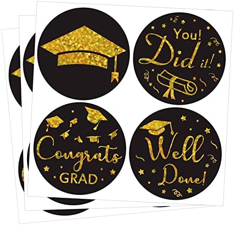 Amazon.com: Graduation Stickers 2 inch Metallic Graduation Thank You ...