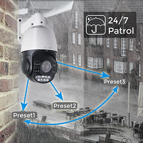 SUNBA 5MP IP PoE+ PTZ Camera Outdoor, 20x Optical Zoom, Two-Way Audio ...